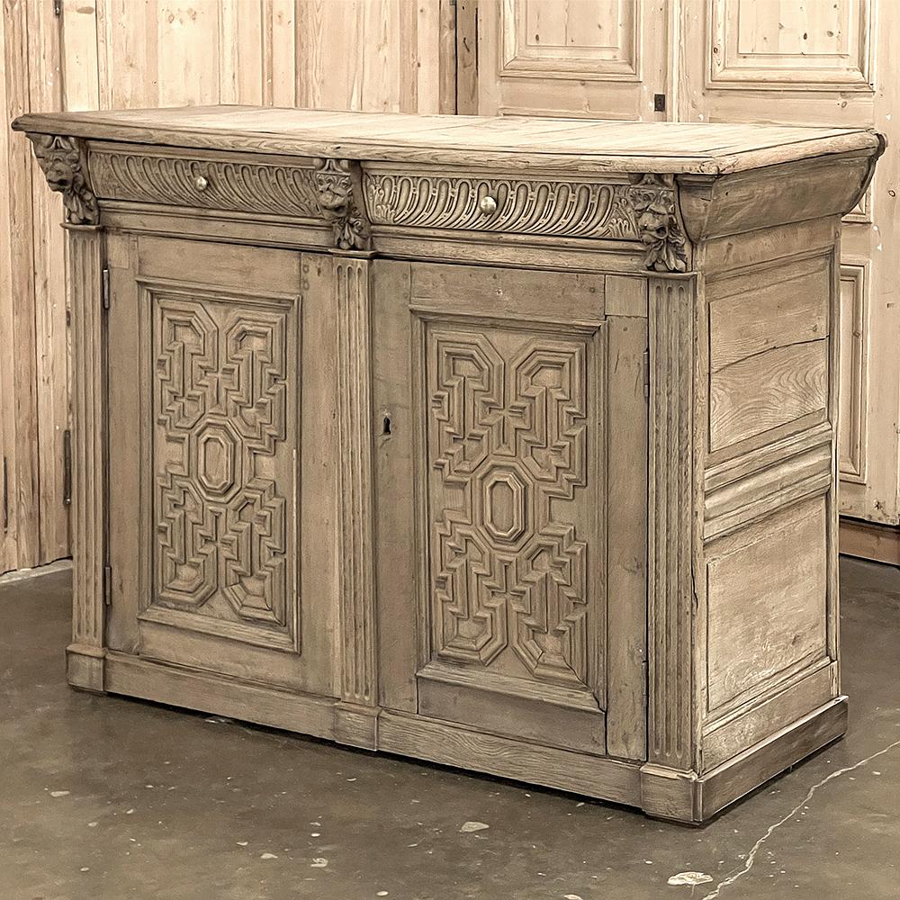18th Century Flemish Renaissance Buffet in Stripped Oak For Sale at 1stDibs