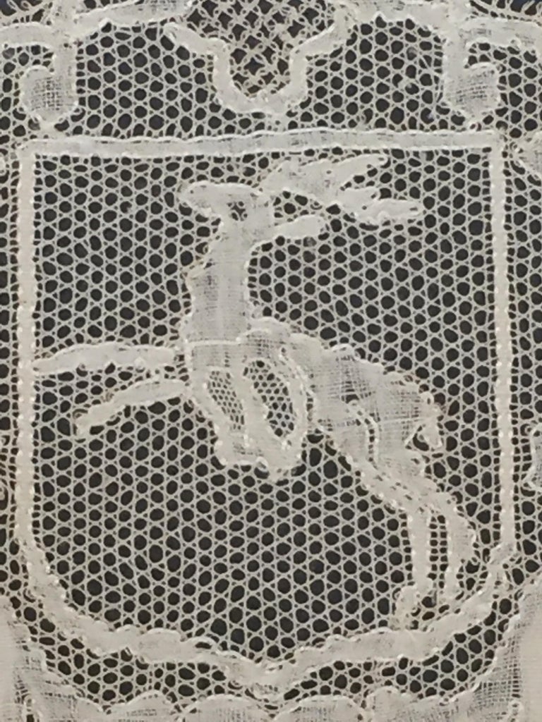 18th Century Flemish'Point d'Angleterre', Lace Reindeer Armorial Crest ...