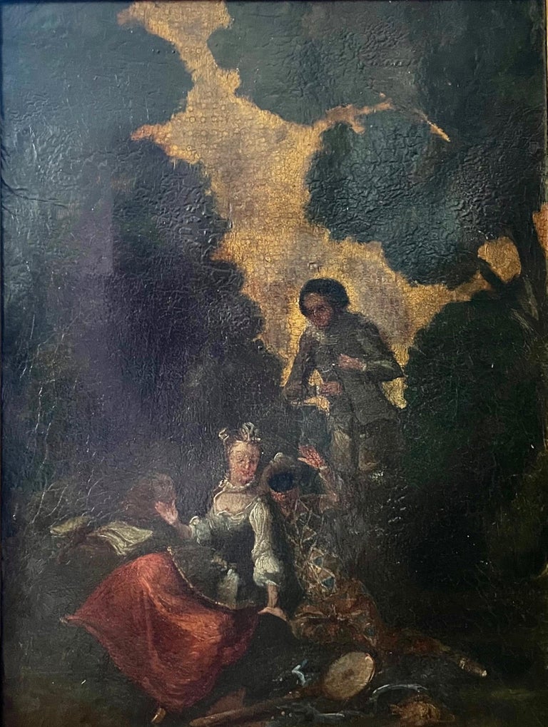 18th Century French Baroque Old Master Painting Oil on Leather For Sale ...