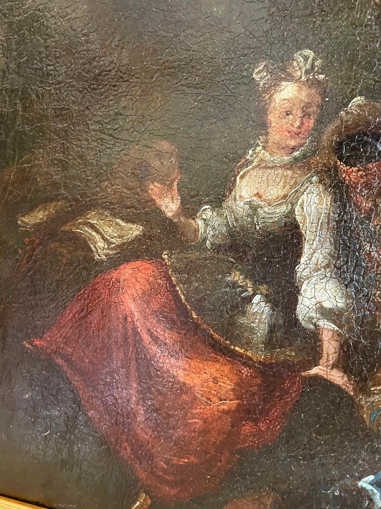 18th Century French Baroque Old Master Painting Oil on Leather For Sale ...