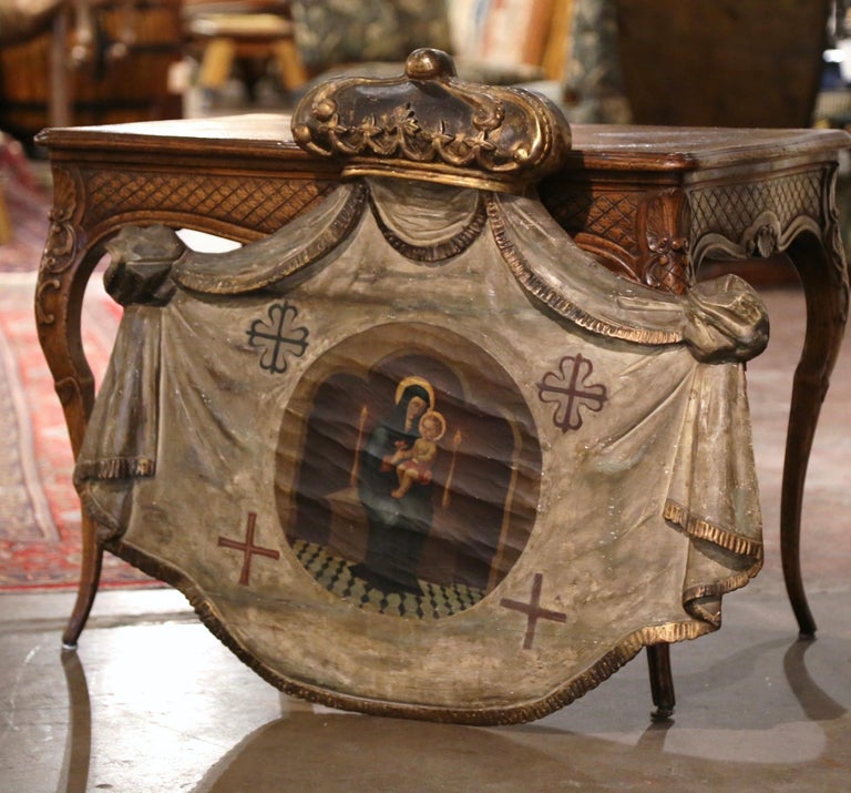 18th Century French Carved Giltwood and Polychrome "Mother and Child ...