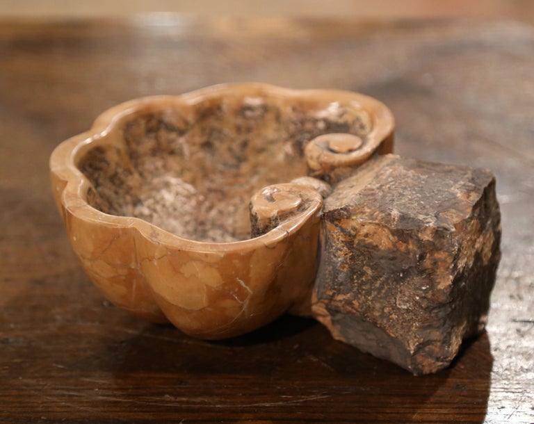 18th Century French Carved Variegated Marble Shell Church Stoup For ...