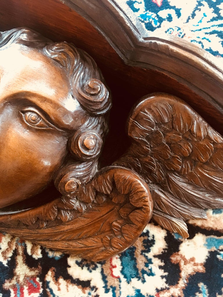 18th Century French Exceptional Piece of Art, Angel's Head with Wings ...