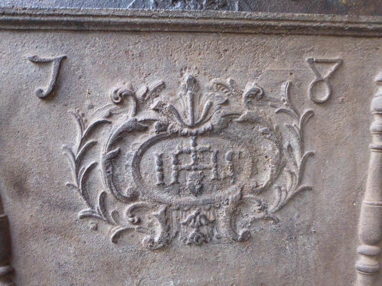 18th Century French Fireback 'Pillars with Medieval IHS Monogram For ...