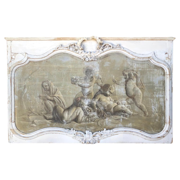 18th Century French Grisaille Overdoor Painting at 1stDibs