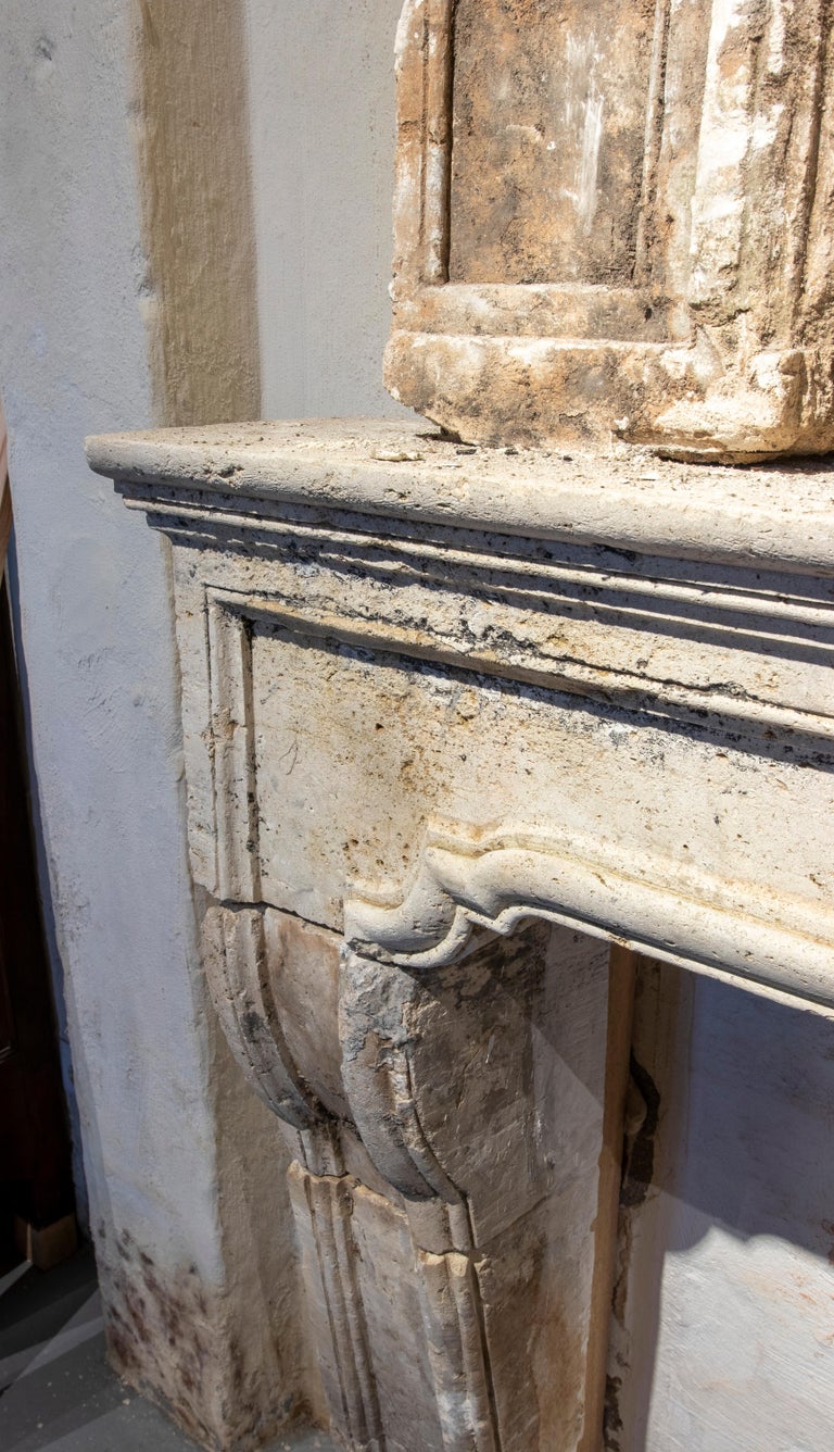 18th Century French Hand-Carved Stone Fireplace in Ashlars For Sale at ...