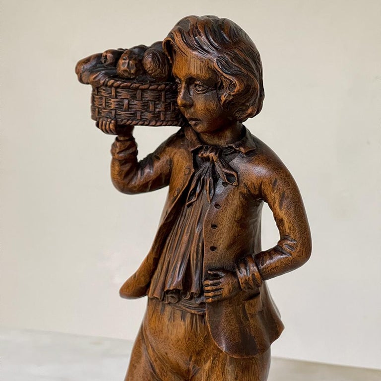 18th Century French Hand-Carved Walnut Statue For Sale at 1stDibs