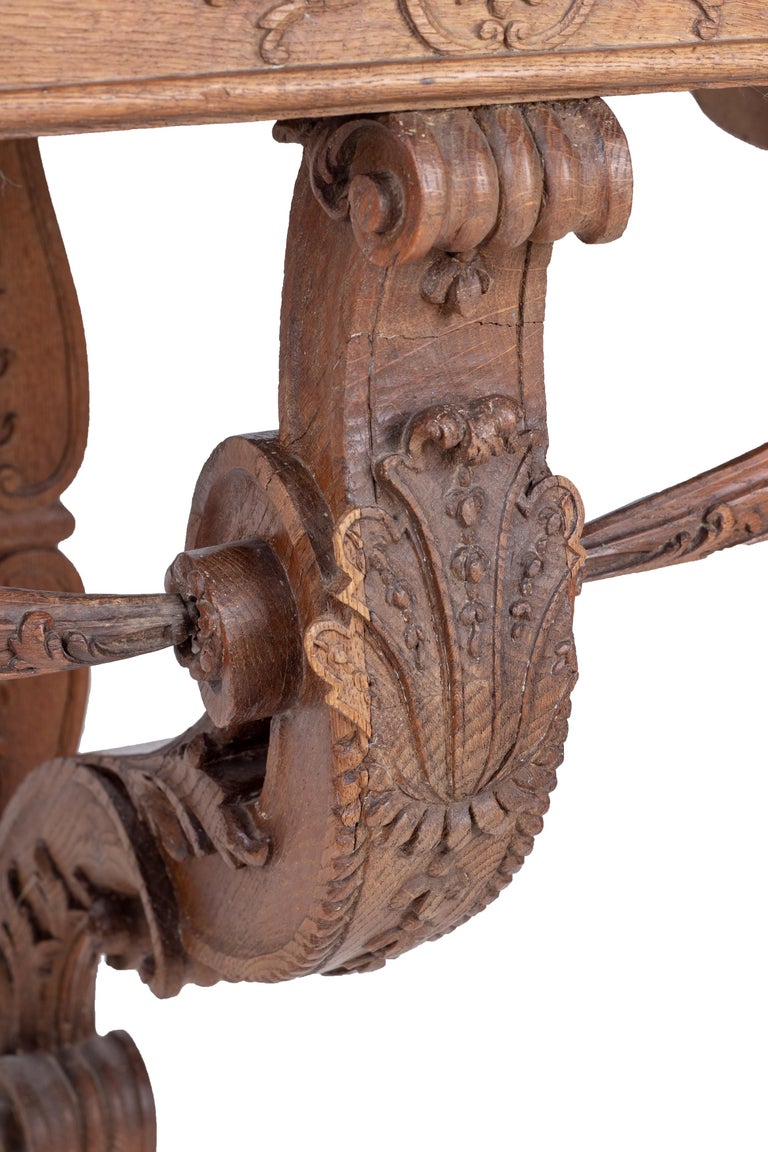 18th Century French Hand Carved Wooden One Leg Console Table with ...