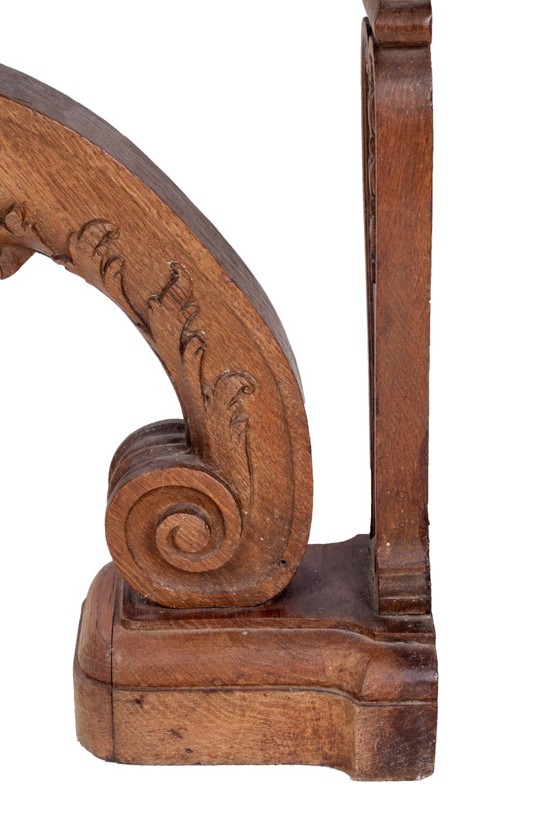 18th Century French Hand Carved Wooden One Leg Console Table with ...