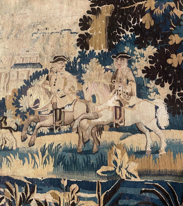 18th Century French Handwoven Aubusson Tapestry "La Chasse au Sanglier ...