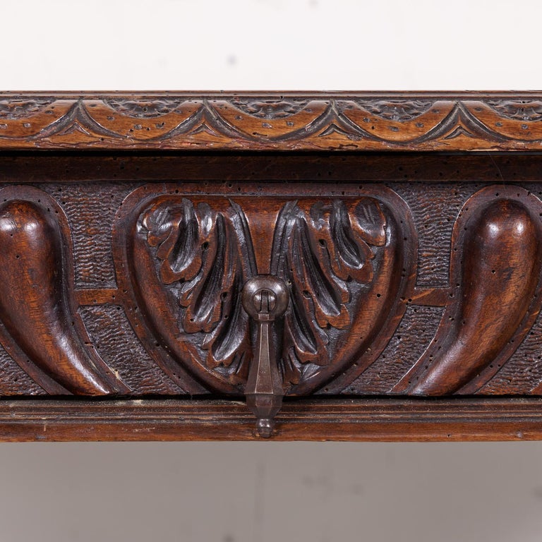 18th Century French Louis XIII Style Barley Twist Desk with Green ...