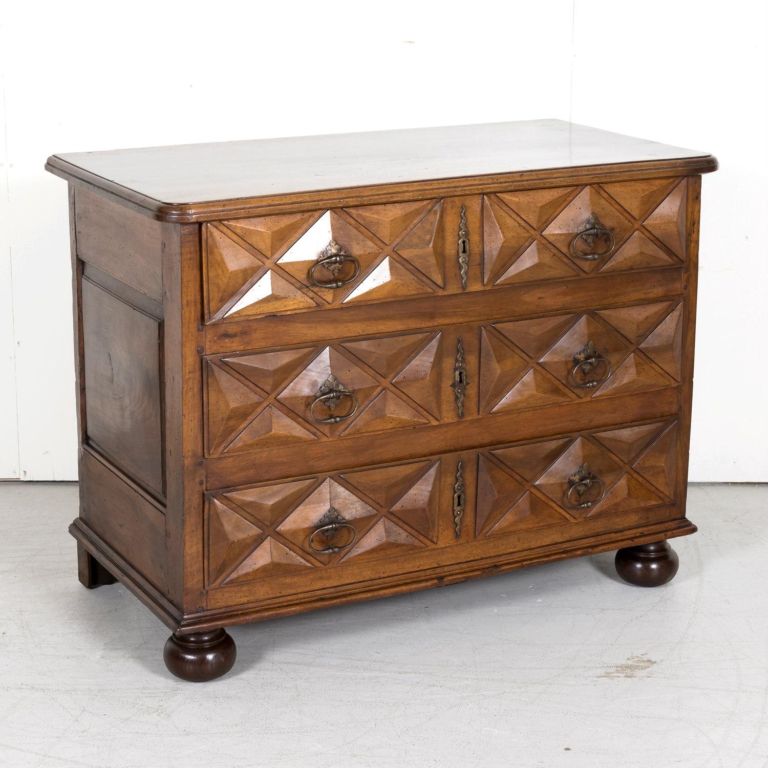 18th Century French Louis XIII Style Walnut Commode or Chest of Drawers ...