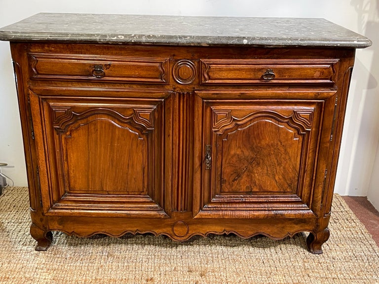 18th Century French Louis XV/Provincial French Buffet with Black Shell ...