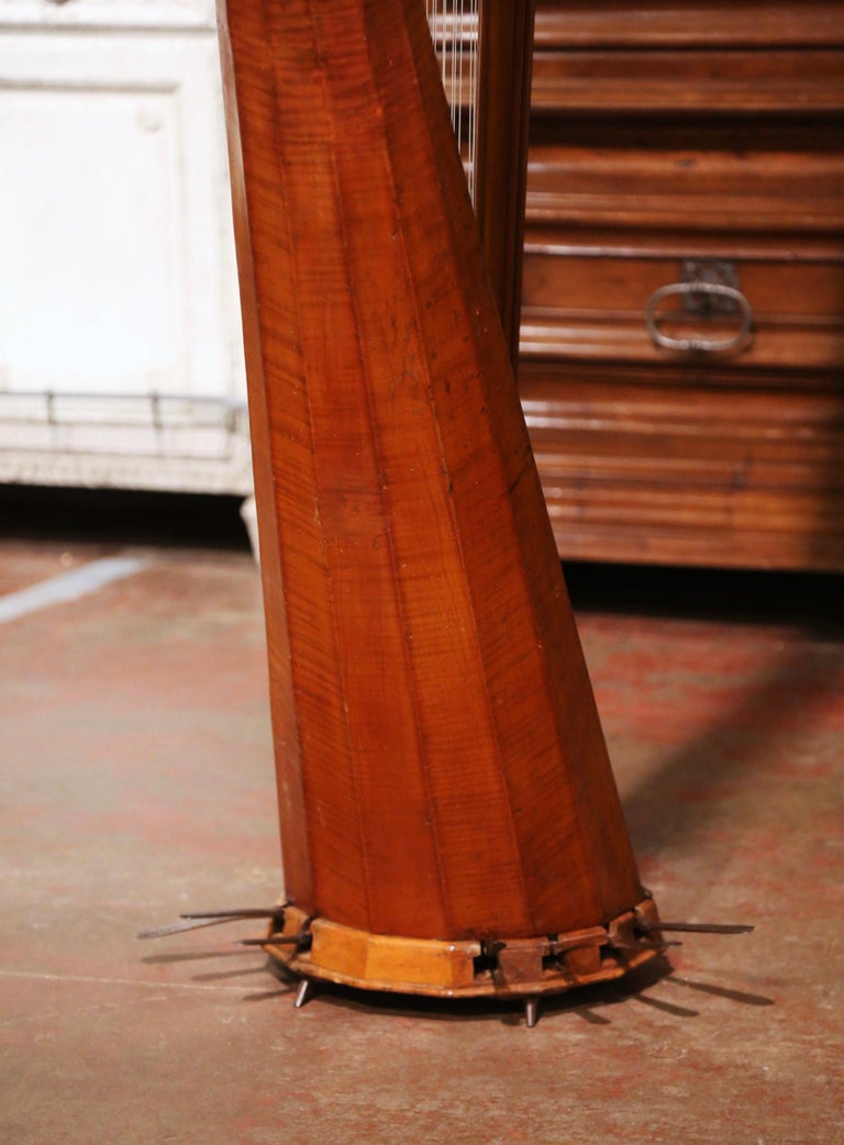 18th Century French Maple Decorative Harp with Hand Painted Chinoiserie ...