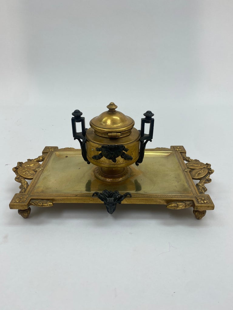 18th Century French Neoclassical Manner Bronze Inkwell For Sale at 1stDibs
