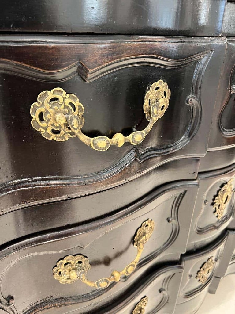 18th Century French Noir Chest with Original Bronze Pulls at 1stDibs