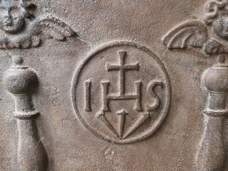 18th Century French 'Pillars with IHS Monogram' Fireback For Sale at ...
