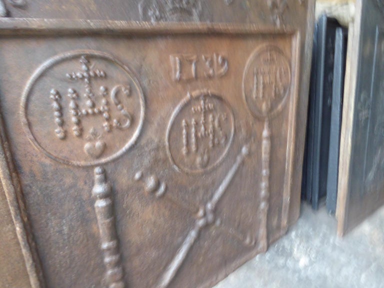 18th Century French 'Pillars with Medieval IHS Monograms' Fireback at ...