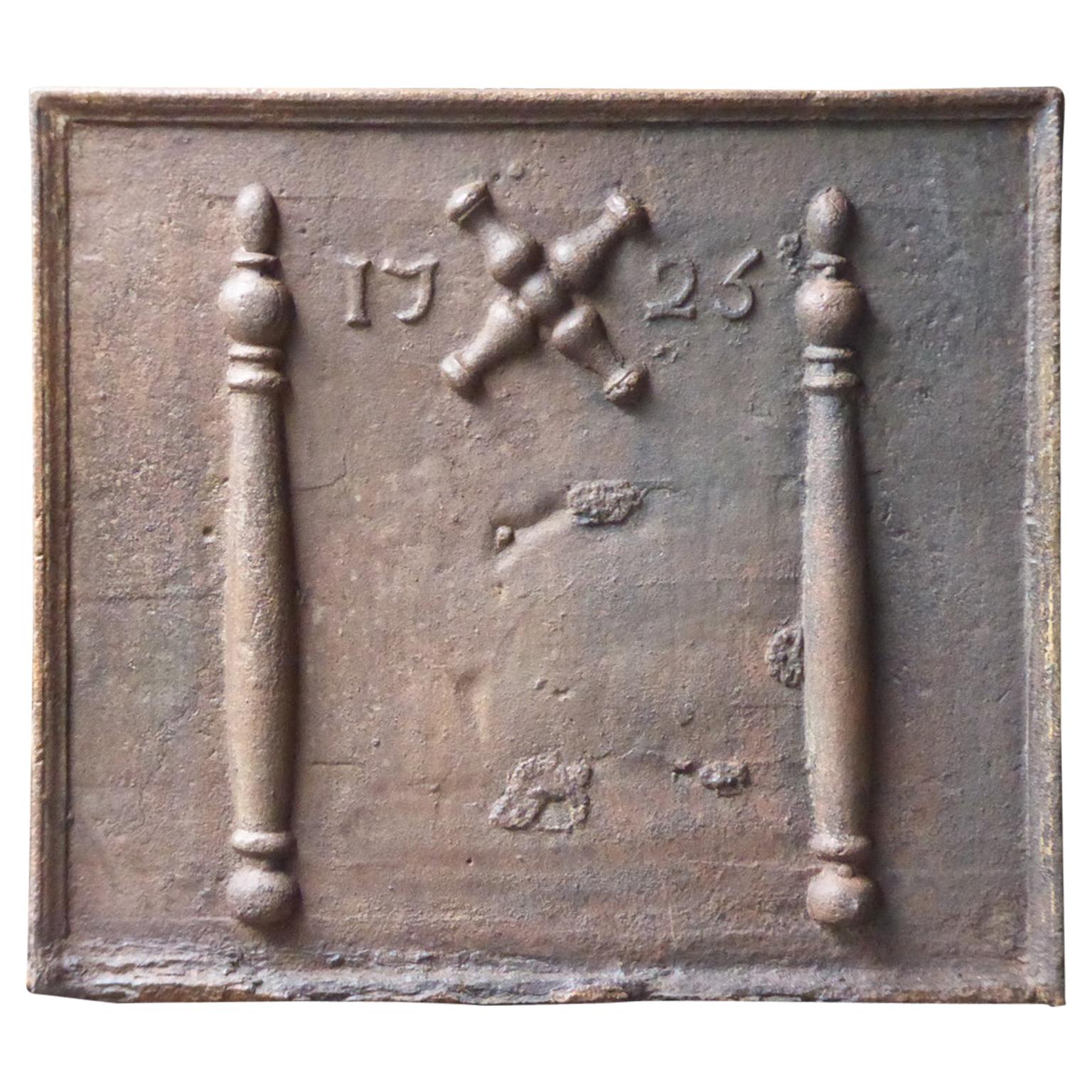 18th Century French Pillars with Saint Andrew's Cross Fireback For Sale ...