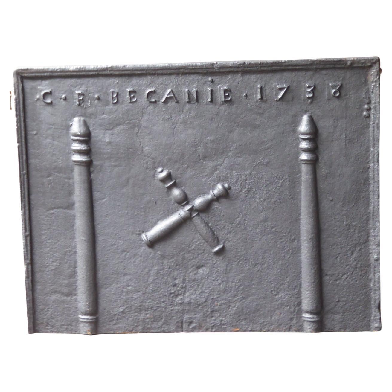 18th Century French 'Pillars with Saint Andrew's Cross' Fireback For ...