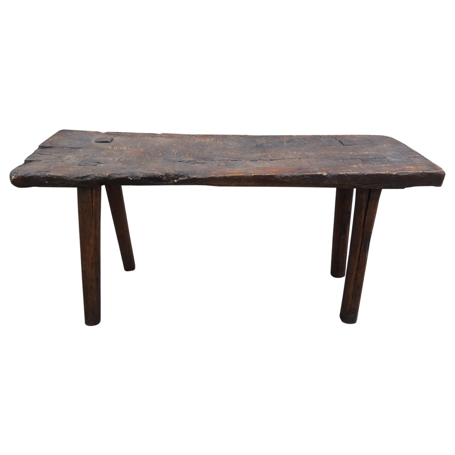 18th Century French Primitive Walnut Console Table at 1stDibs