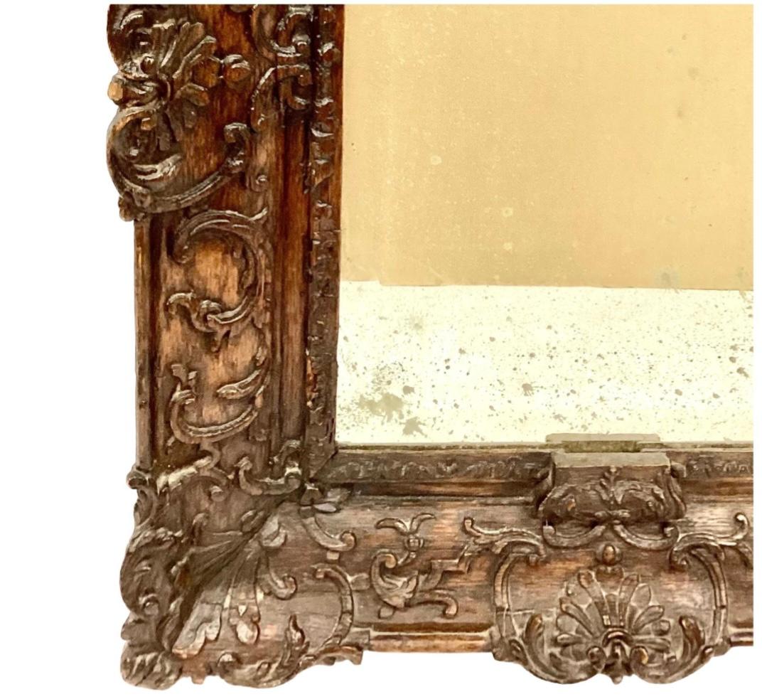 18th Century French Regence Carved Wooden Mirror For Sale at 1stDibs
