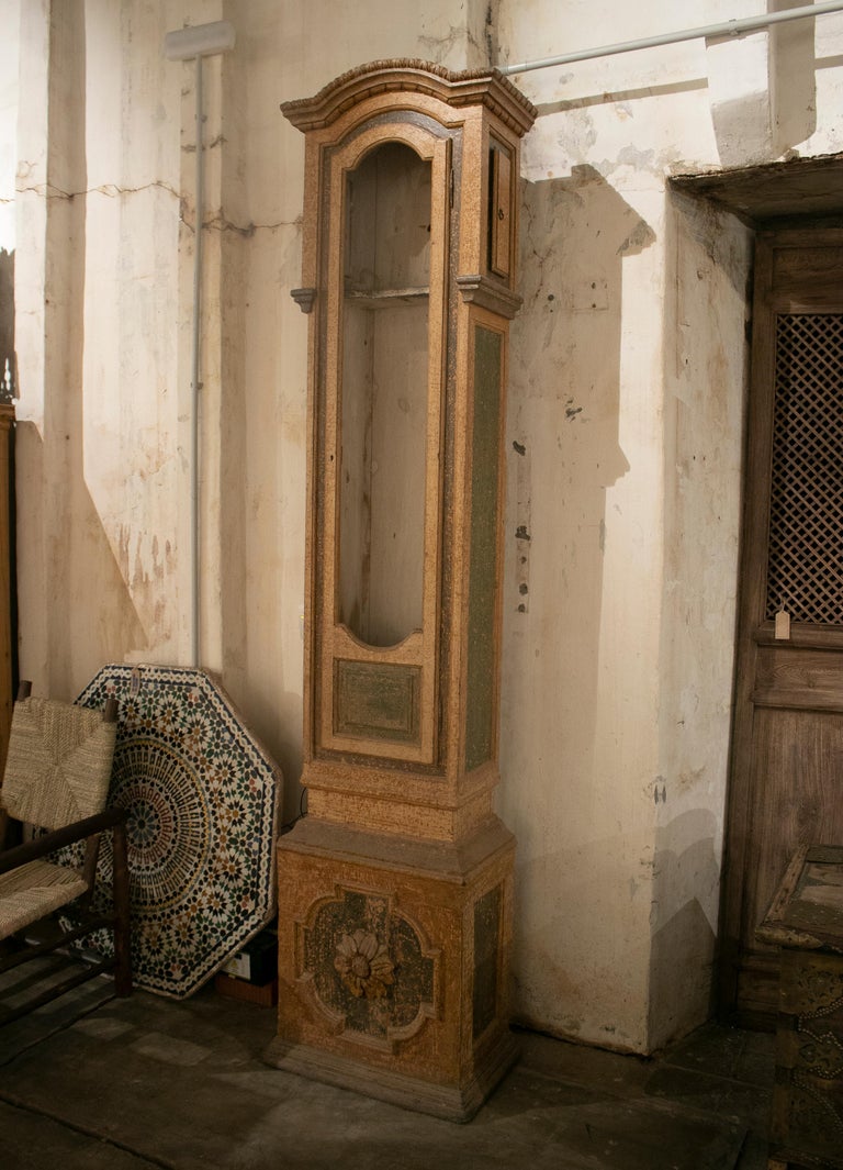 18th Century French Standing Clock Housing w/ Original Ochre Paints For ...