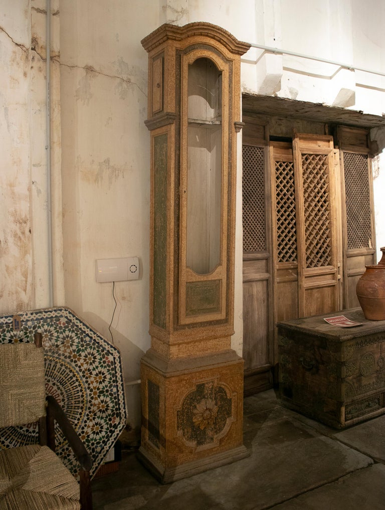 18th Century French Standing Clock Housing w/ Original Ochre Paints For ...