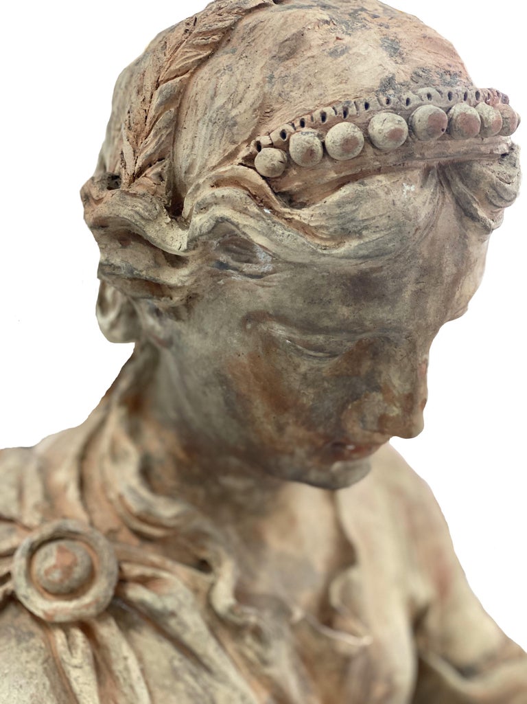 18th Century French Terracotta Maiden Statue at 1stDibs