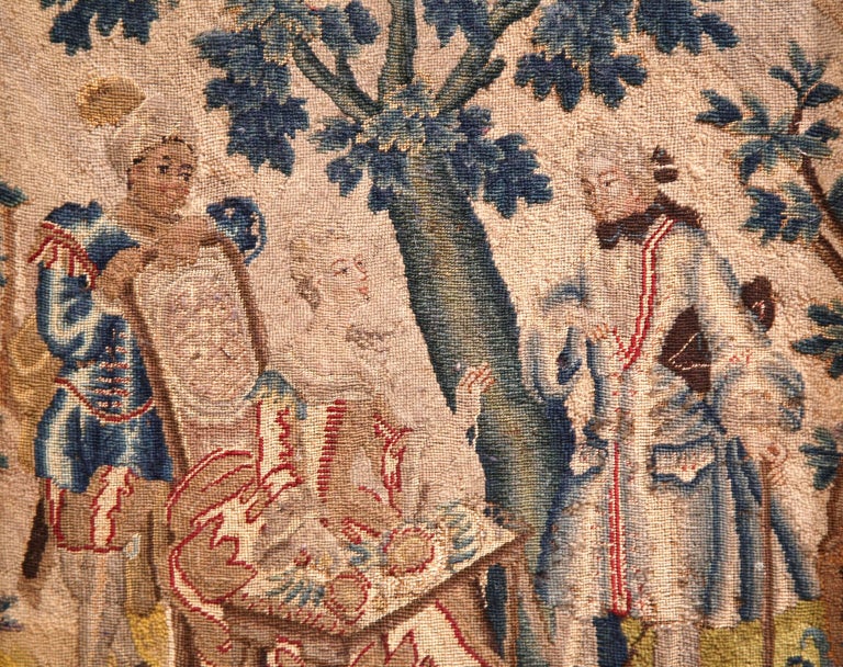 18th Century French Walnut Needlepoint Screen with Folding Tray Table ...