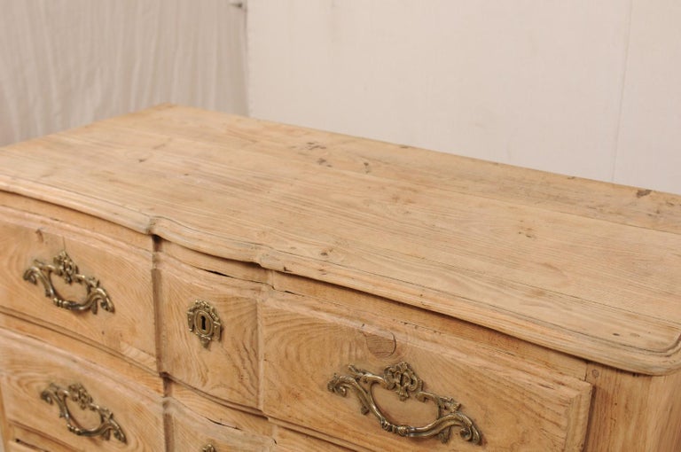 18th Century French Oxbow-Front Chest of Three Drawers w/ Rococo Brass ...