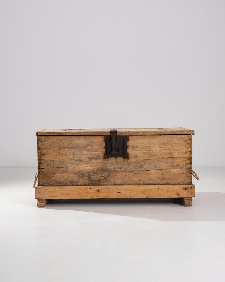 18th Century French Wooden Trunk For Sale at 1stDibs