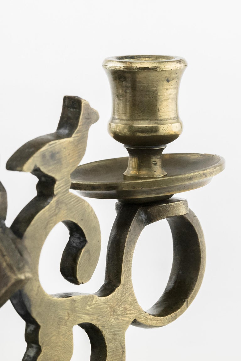 18th Century Galician Brass Hanukkah Lamp Menorah For Sale at 1stDibs