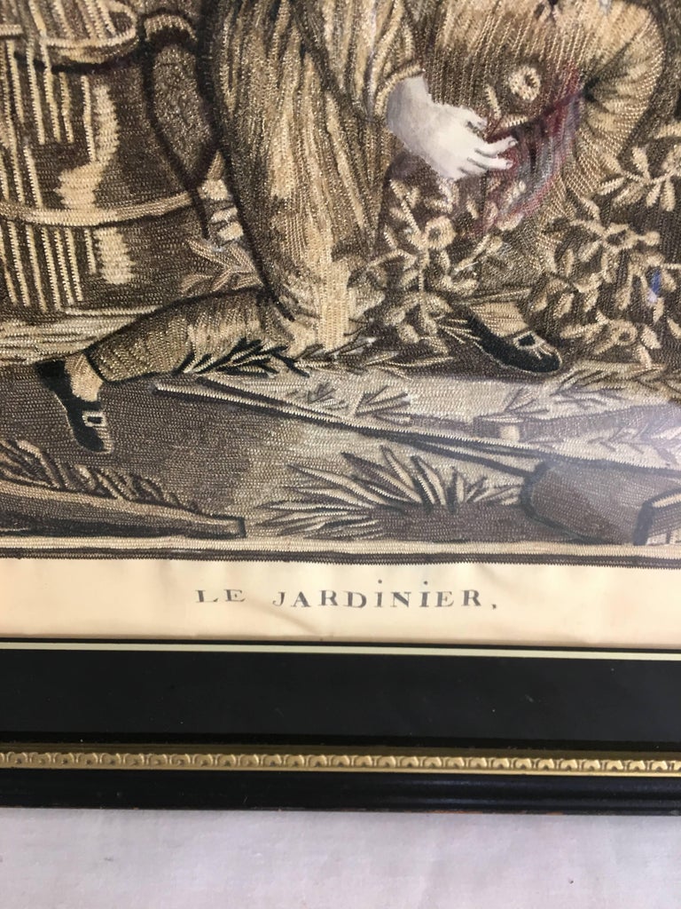 18th Century Garden Themed Needlepoint Portrait at 1stDibs