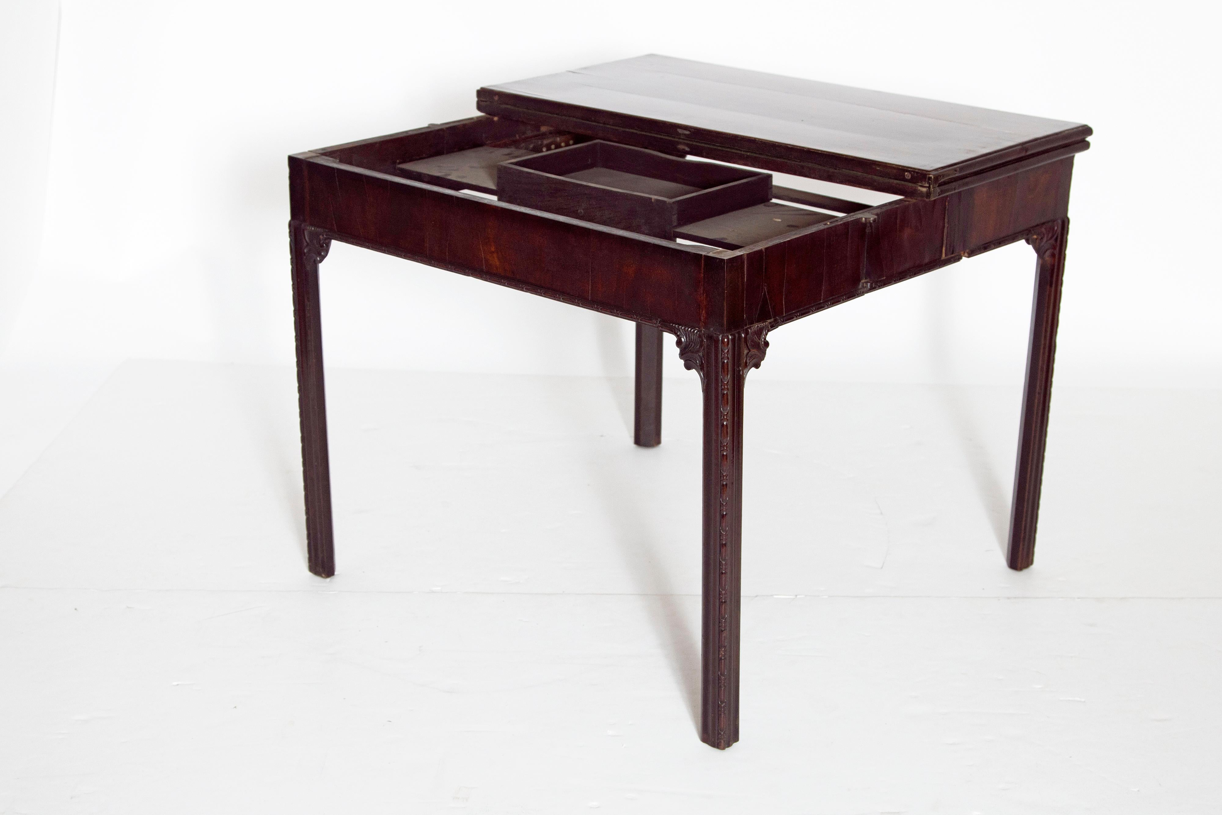 18th Century George III Mahogany Concertina Action Card Table at 1stDibs