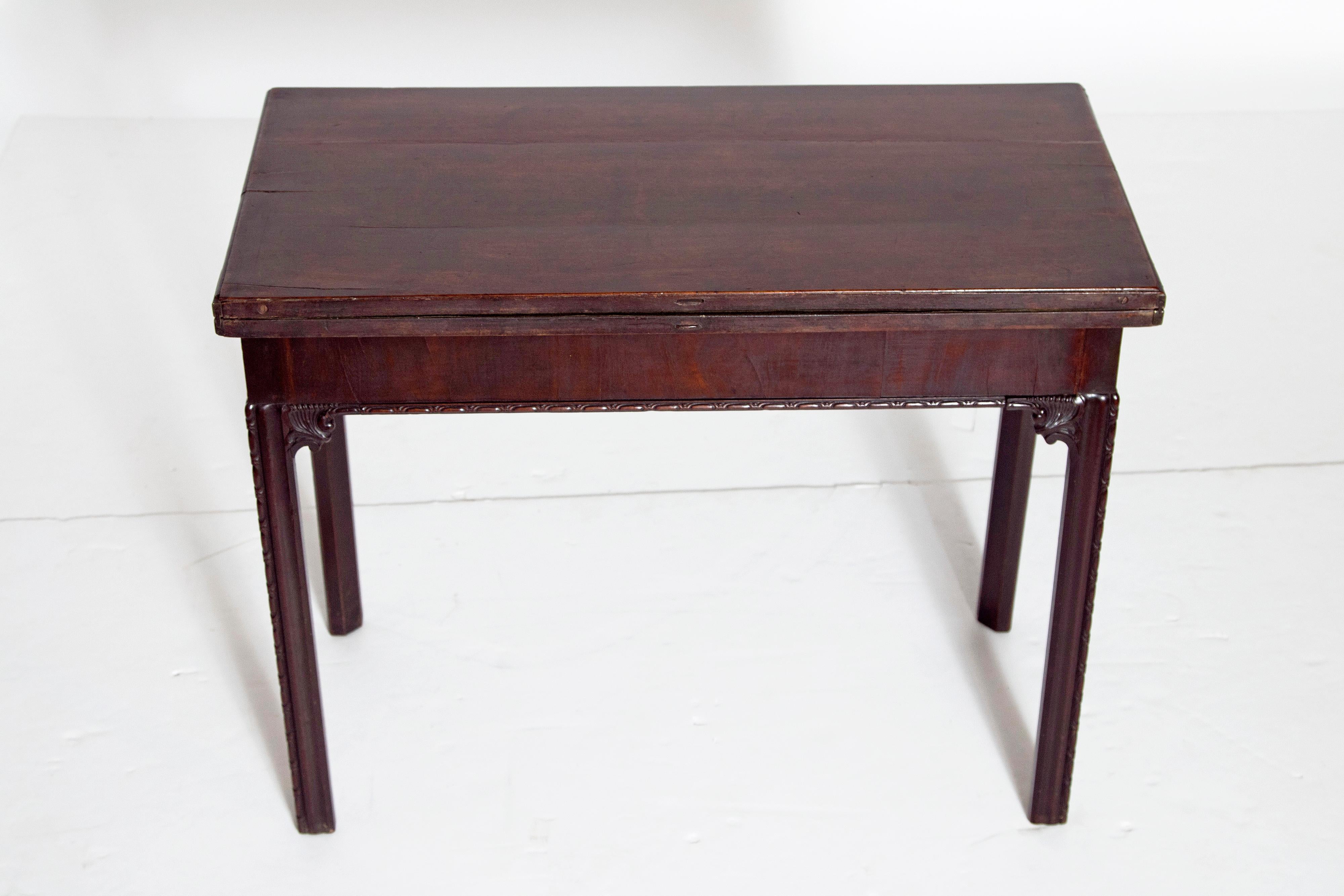 18th Century George III Mahogany Concertina Action Card Table at 1stDibs