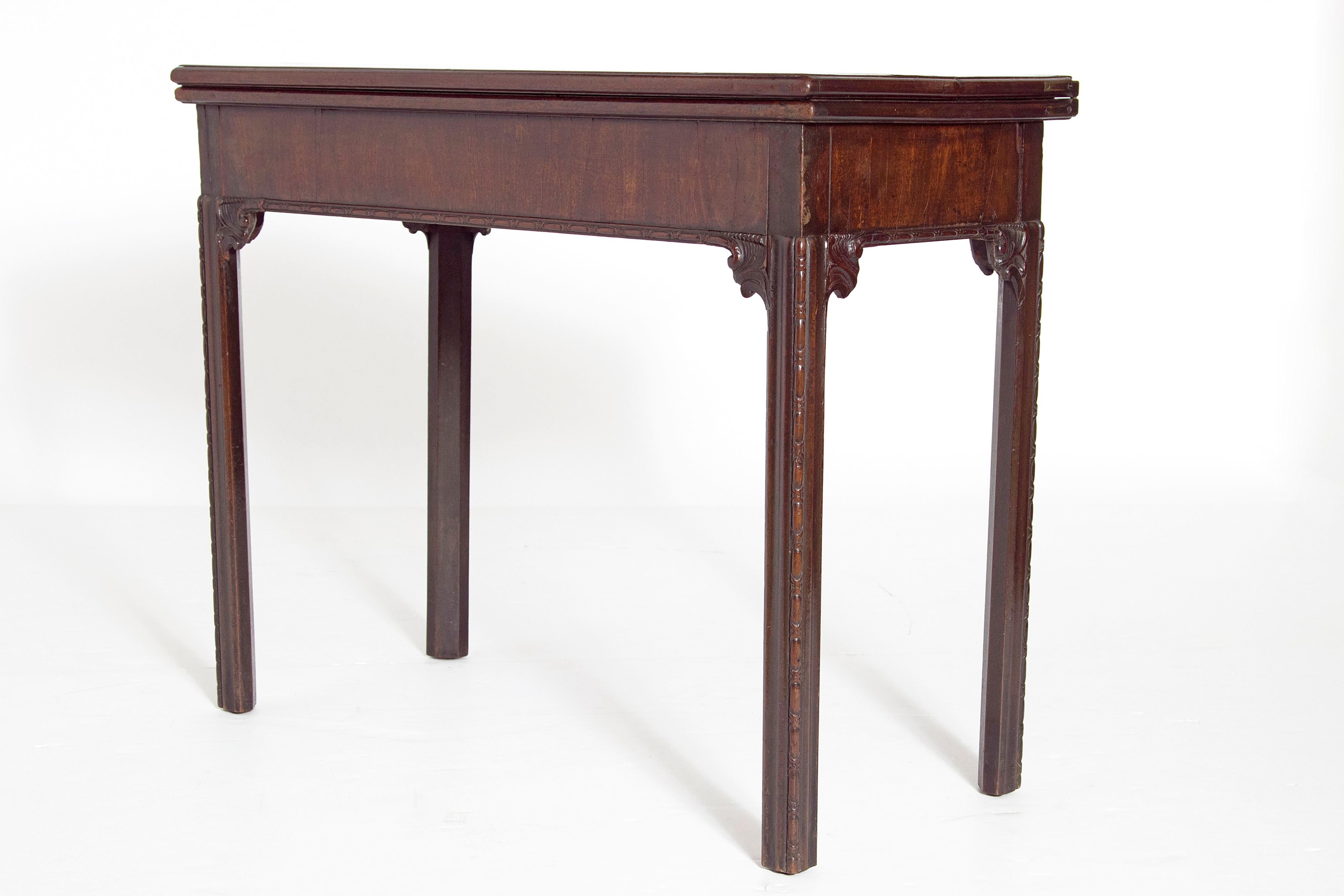 18th Century George III Mahogany Concertina Action Card Table at 1stDibs