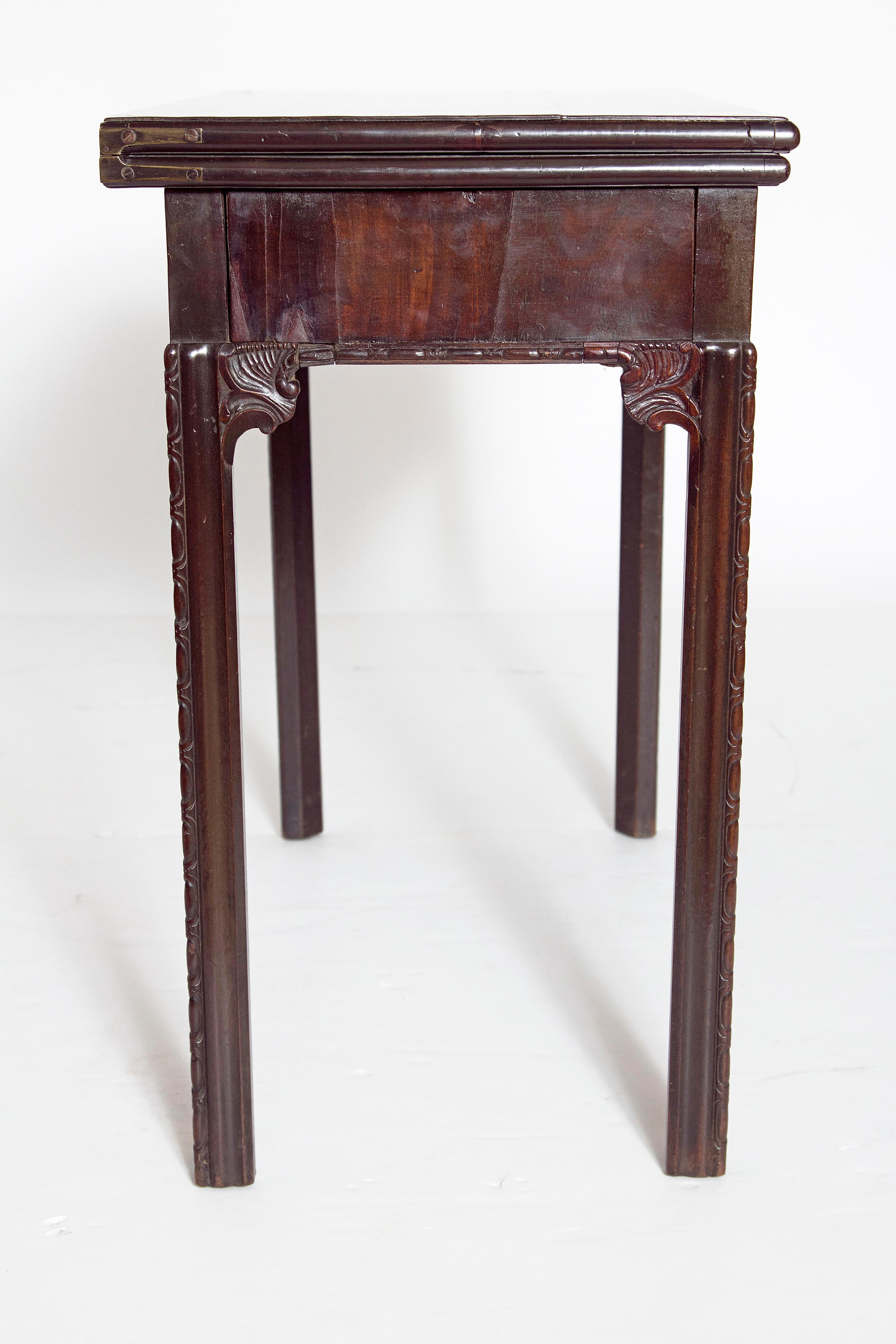 18th Century George III Mahogany Concertina Action Card Table at 1stDibs