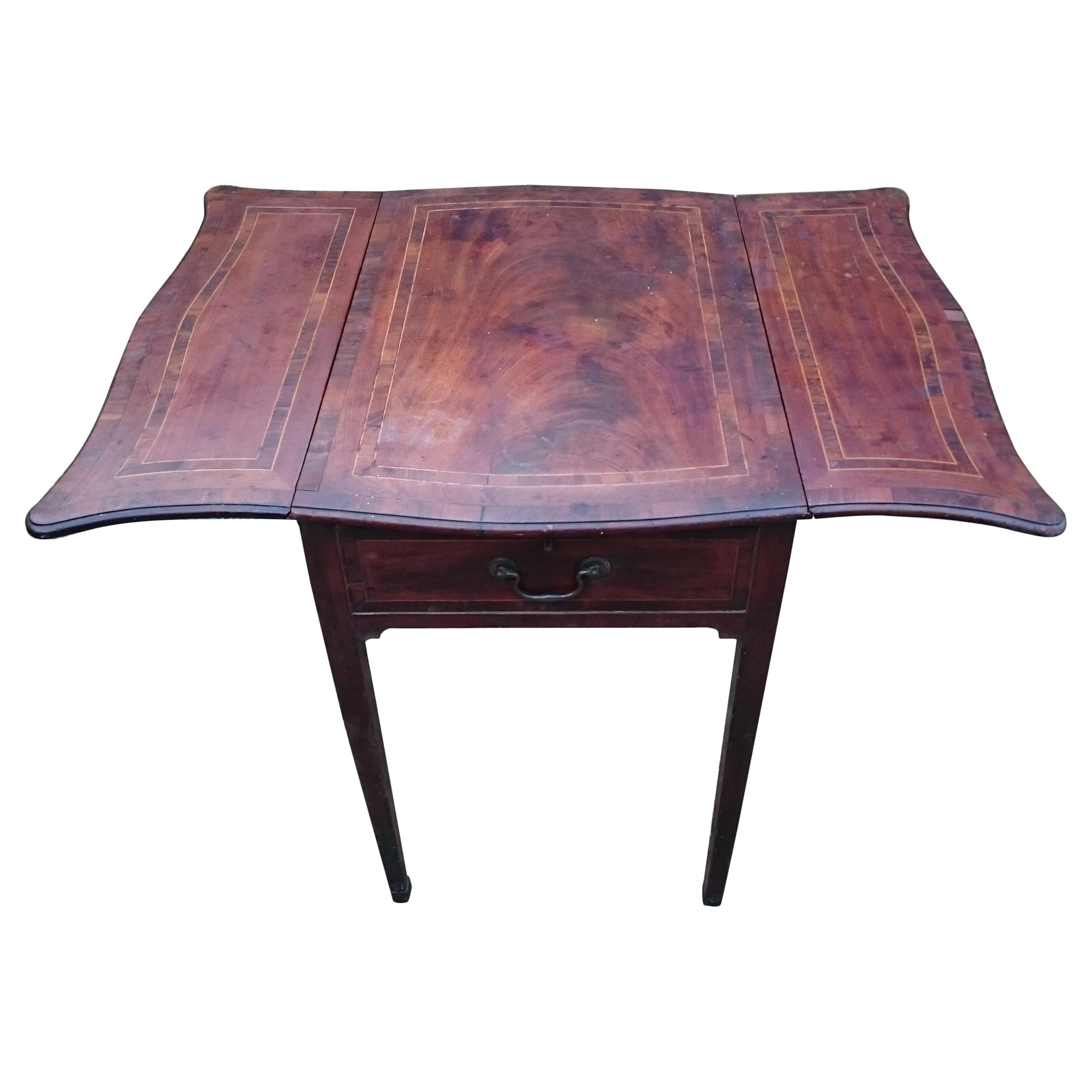 George III Period English Mahogany Drop-Leaf Side Work Table For Sale ...