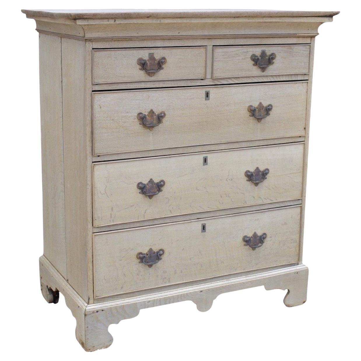 18th Century Georgian Bleached Oak Chest of Drawers at 1stDibs
