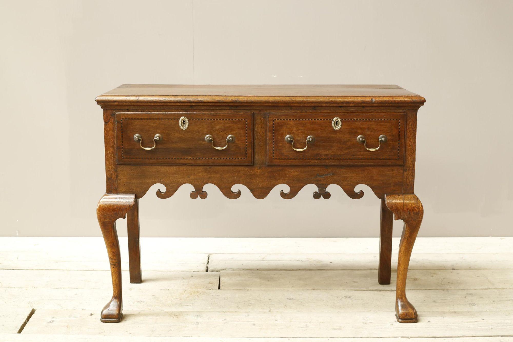 18th century Georgian lowboy with fret work boarder For Sale at 1stDibs