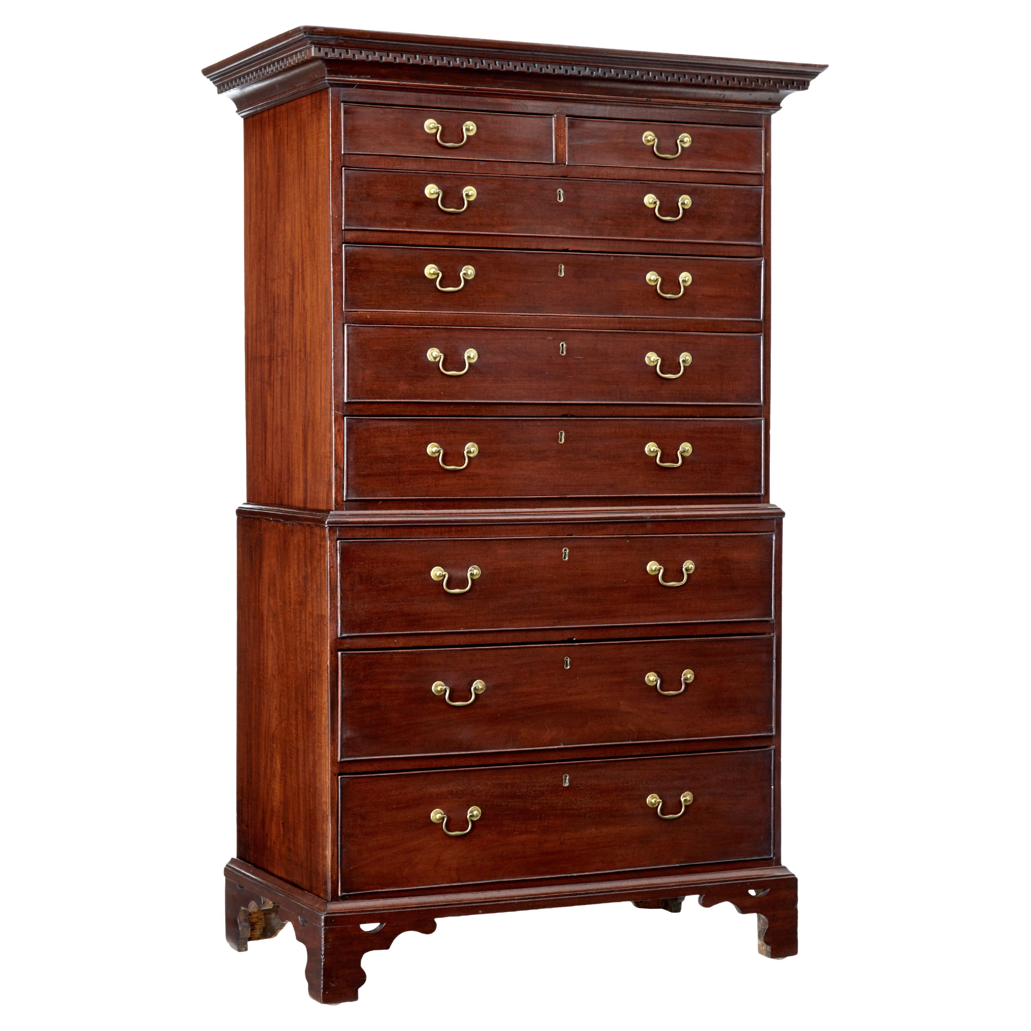 18th Century Antique Georgian Mahogany Chest on Chest For Sale at 1stDibs