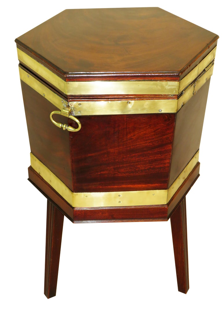18th Century Georgian Mahogany Hexagonal Cellarette at 1stDibs