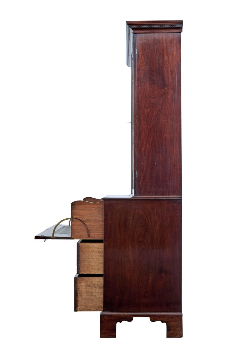 18th Century Georgian Mahogany Secretaire Bookcase For Sale at 1stDibs