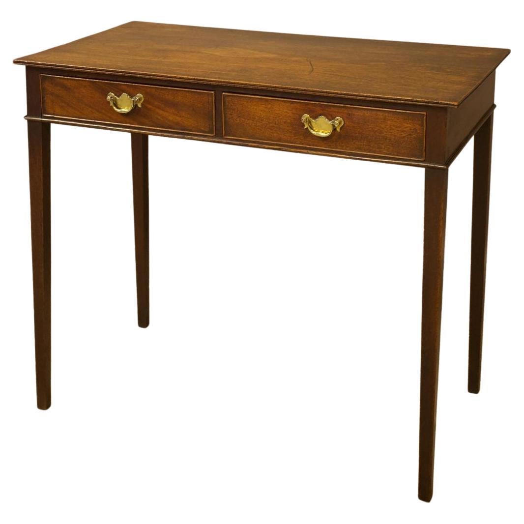 18th Century Georgian Two Drawers Mahogany Table at 1stDibs