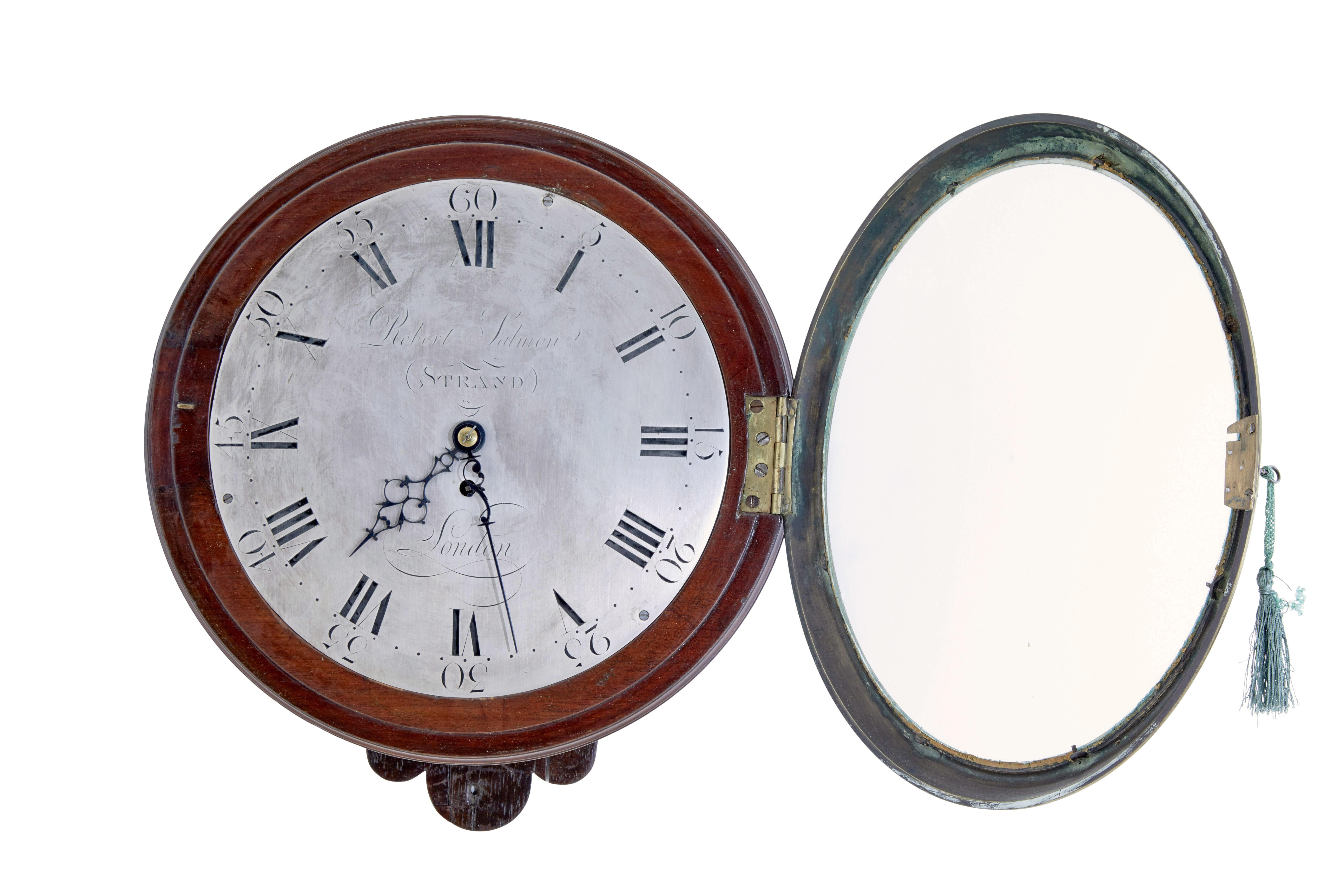 18th century Georgian wall clock by Robert Salmon For Sale at 1stDibs
