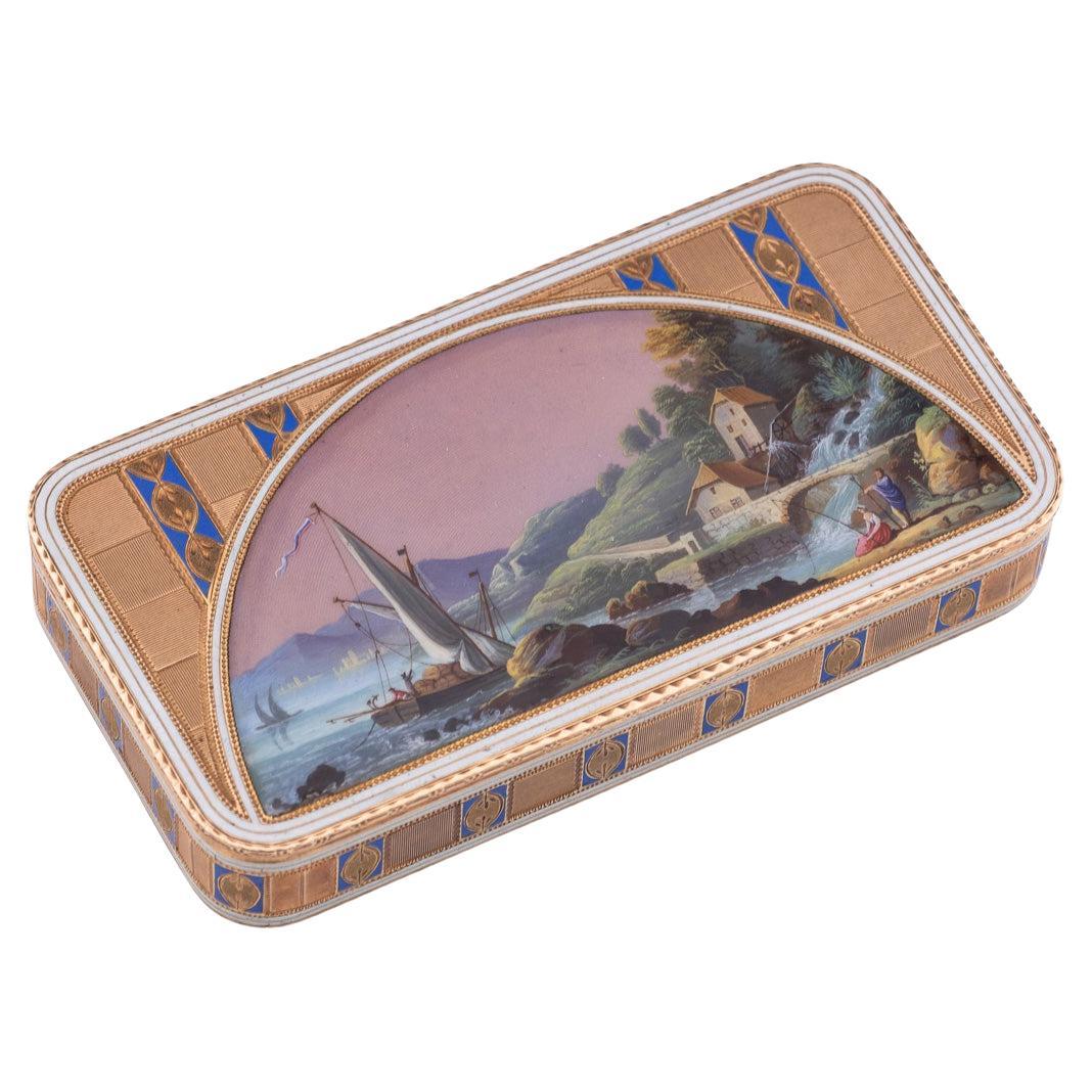 18th C Allegorical Gilt Enamel Snuff Box, Atrib Fromery Workshop For ...