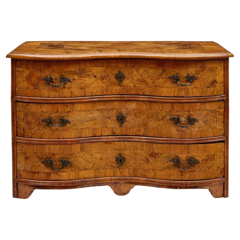 18th Century, German, Baroque Inlaid Burlwood Commode at 1stDibs