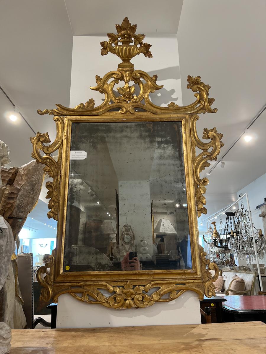 18th Century Gilded Wood Louis XIV Mirror For Sale at 1stDibs