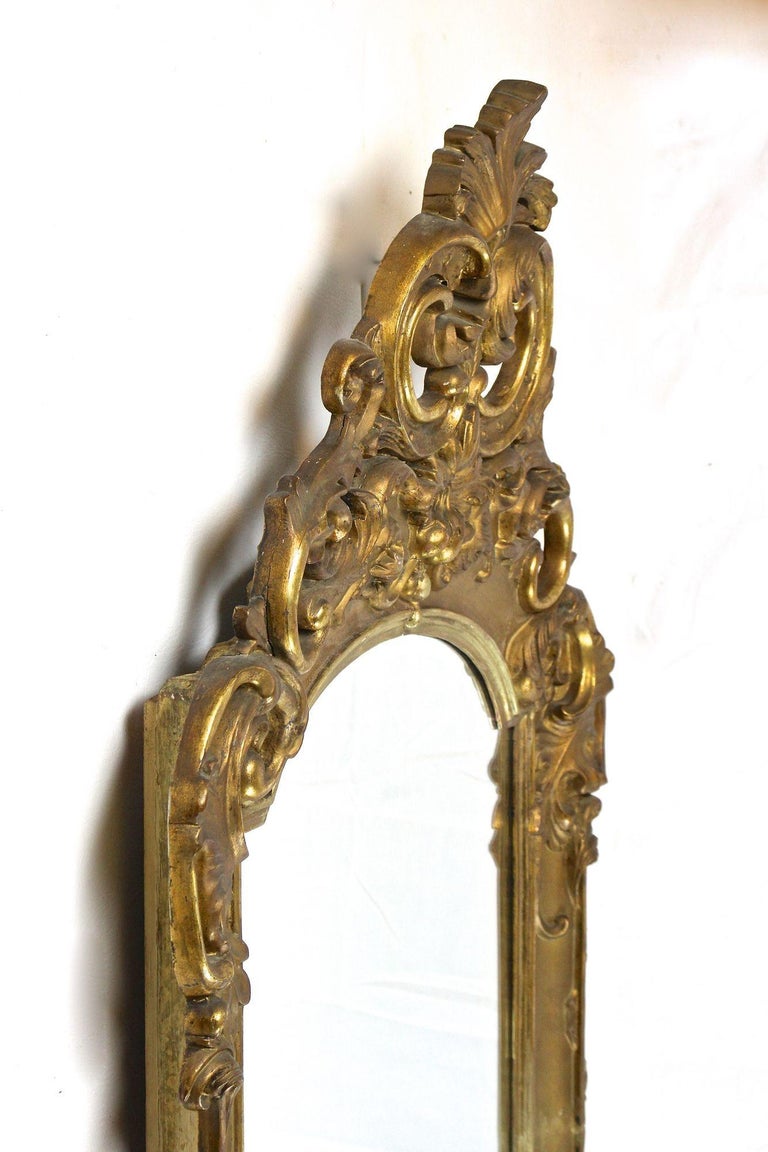 18th Century Gilt Baroque Wall Mirror Hand Carved, Austria, circa 1780 ...